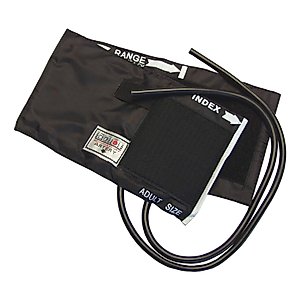 Labtron Accumax Blood Pressure Cuff - Nylon Cuff & 2-Tube Latex Bladder - Adult, Black, 2355-2A