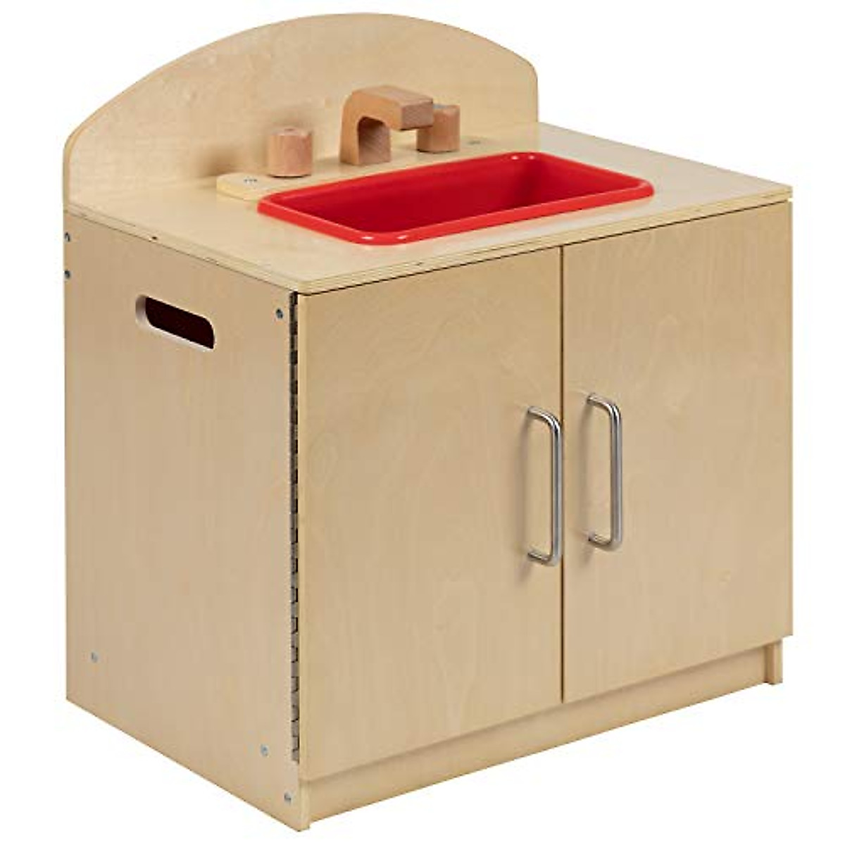Flash Furniture Hercules Children's Wooden Kitchen Sink for Commercial or Home Use - Safe, Kid Friendly Design, Natural