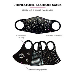 Leg Avenue Women's Fashionable Spider Web Rhinestone Face Mask, Spiderweb, 1 Count Pack of US
