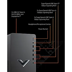 HP Victus 15L Gaming Desktop, NVIDIA GeForce RTX 1660 SUPER Graphics, Intel Core i3-12100F 8GB RAM 256GB SSD Windows 11 Home (TG02-0032, 2022)(Renewed)