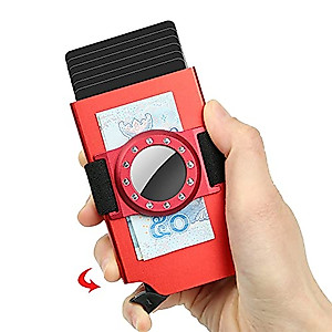 Le Vasty Womens Airtag Wallet, Slim Wallet for Women, RFID Blocking Pop Up Wallet Women, Aluminum Metal Card Holder Wallet for Women, Elegant Wallet with Airtag Holder with Cash Strap…