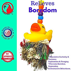 Bonka Bird Toys 1125 Ducky Plucker Small Bird Toy Parrot Cage Toys Cages Cockatiel Lovebird Parakeet Conure