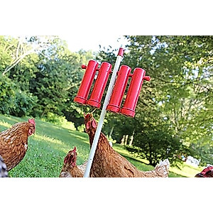RentACoop Chicken Treat Dispenser - Suitable for Small and Large Treats - Includes Post for Indoor and Outdoor Placement - Large Size with 4 Tubes