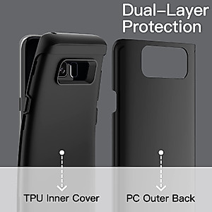 JETech Shockproof Case for Samsung Galaxy S8, Dual Layer Protective Phone Cover with Shock-Absorption (Black)