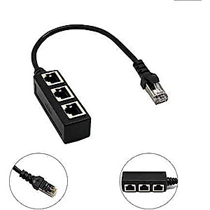 HRIOEKAX RJ45 Ethernet Splitter Cable, RJ45 Y Splitter Adapter 1 to 3 Port Ethernet Switch Adapter Cable for CAT 5 CAT 5e CAT 6 CAT 7…