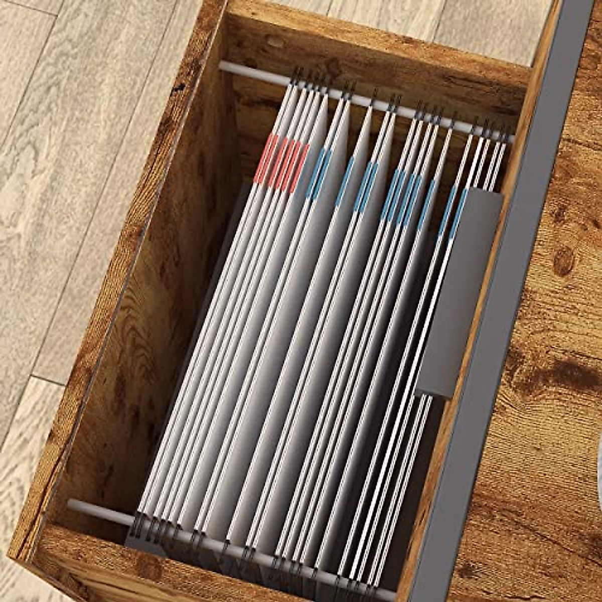 EUREKA ERGONOMIC File Cabinet 2 Drawers, Rolling File Cabinet with Bag for Home Office, Under Desk Rolling File Cabinet, Wood Filing Cabinet, Printer Stand with Storage, Rustic Brown