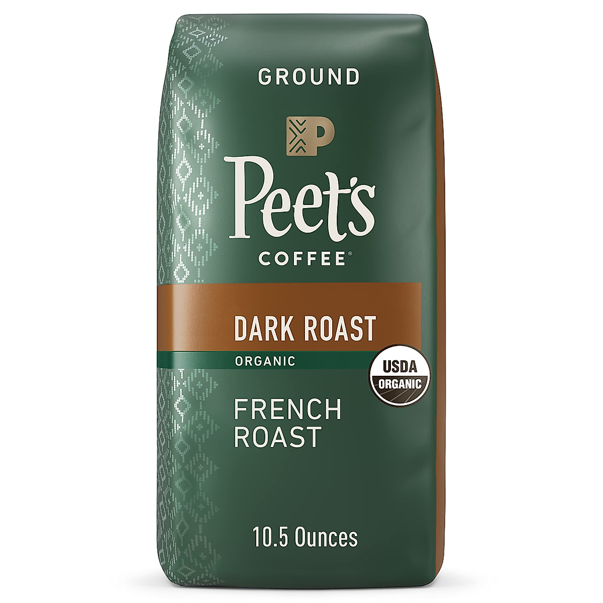 Peet's Coffee, USDA Organic Dark Roast Ground Coffee - French Roast 10.5 Ounce Bag