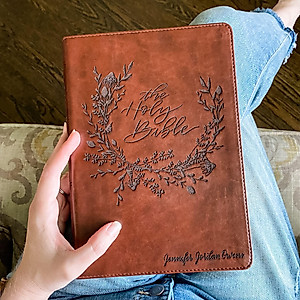 Hand Lettered and Laser Engraved ESV Wide Margin Bible, Personalized Gift, Custom Name Engraving Available