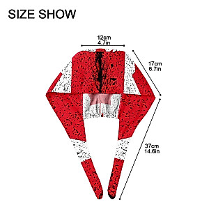 Women's Working Cap with Button and Sweatband, Head Covers Adjustable Tie Back Hat Headwraps Reusable Caps 3D Printed for Men Canada Grunge Flag Maple Leaf Red White Black