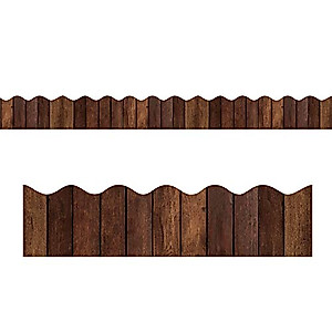 Dark Wood Bulletin Board Borders Scalloped for Classroom Decoration 36ft