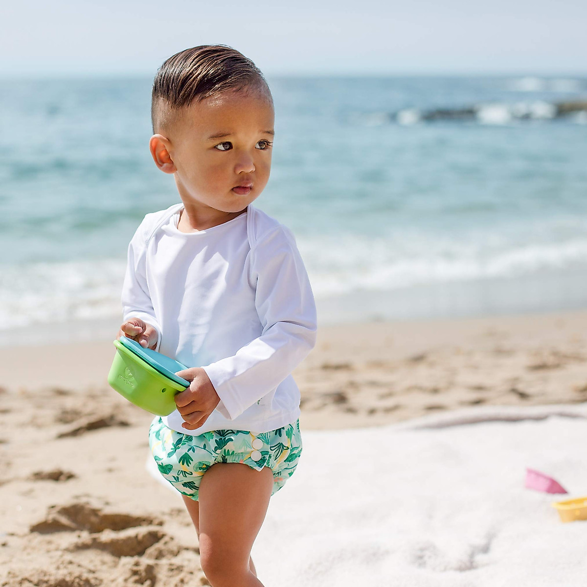 i Play Boys Reusable Absorbent Baby Swim Diapers Green Tropical Jungle 12 Months