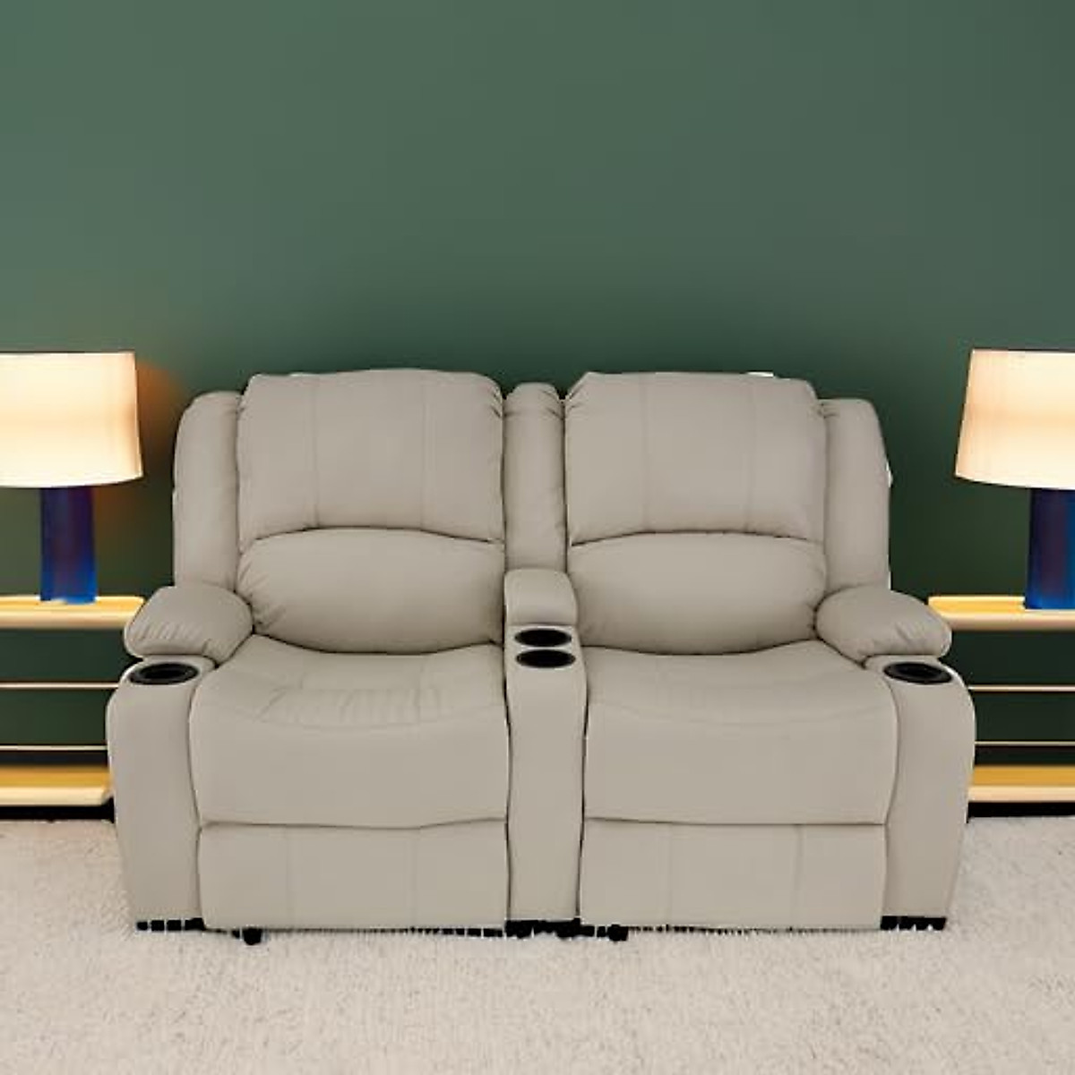 RecPro RV 64" Powered Recliner Loveseat | Wall Hugger Sofa | Ultrafabrics Brisa (Birch)