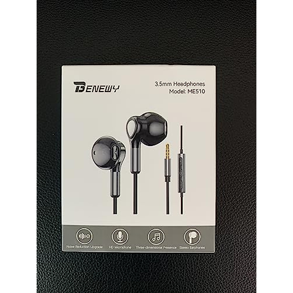 Wired Earbuds Headphones with Microphone, Half in-Ear Headphones with Mic Built-in Volume Control, High Bass Stereo Wired Earphones for iPhone, iPad, Android, MP3, Samsung Most 3.5mm Audio Devices