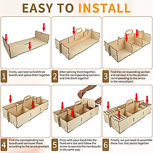 G TASTE Wooden Paint Brush Holder with 60 Holes, Craft Supplies Storage Rack, Brush Tool Holder, Paint Brush Organizer with MDF Material, Suitable for Arts Writing Tools