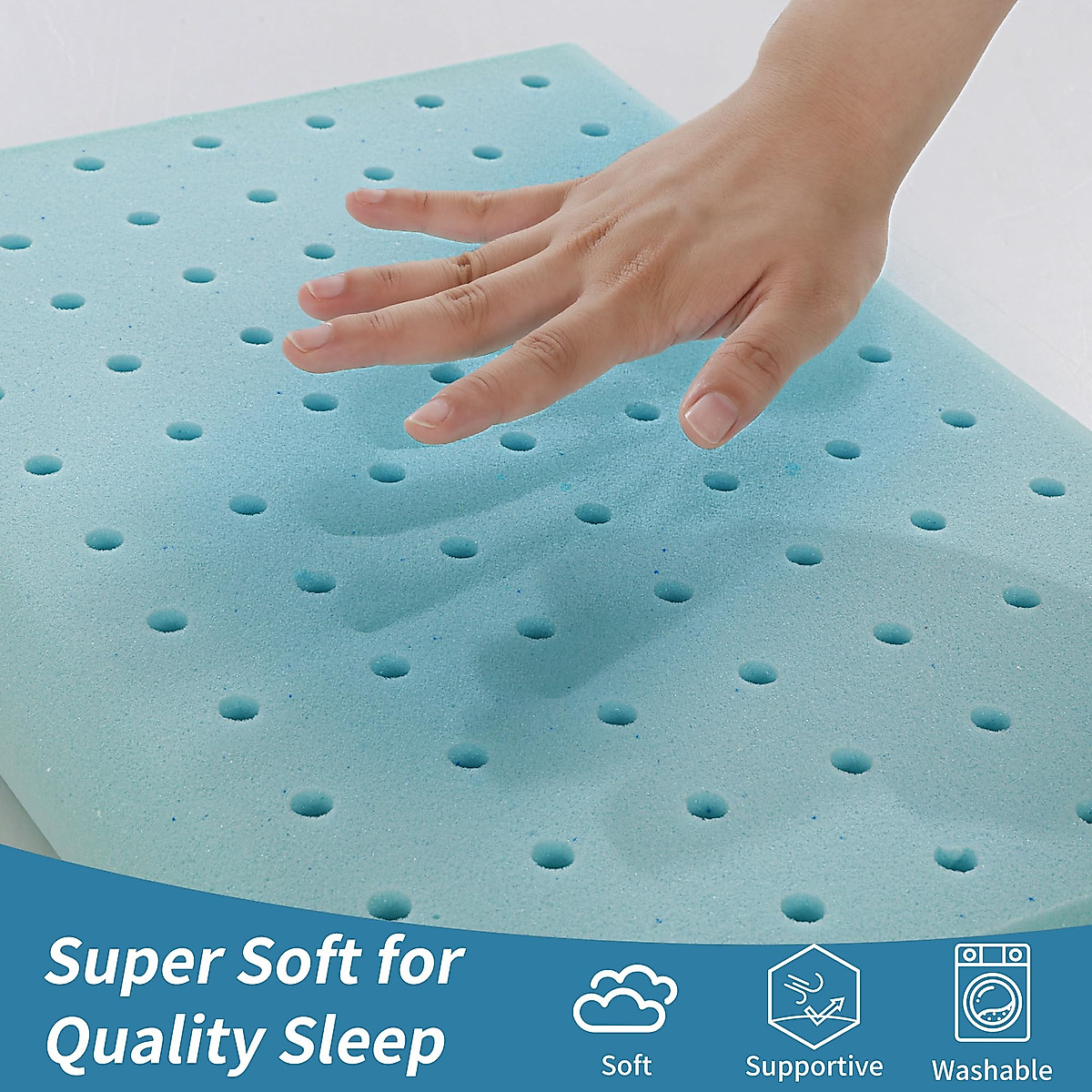 HOMBYS Cooling Toddler Pillow with Pillowcase for Hot Sleepers, 13"x18" Ventilated Gel Memory Foam Pillow with Cooling Cover–Soft Breathable Flat Thin Toddler Pillow for Kids Boys Girls