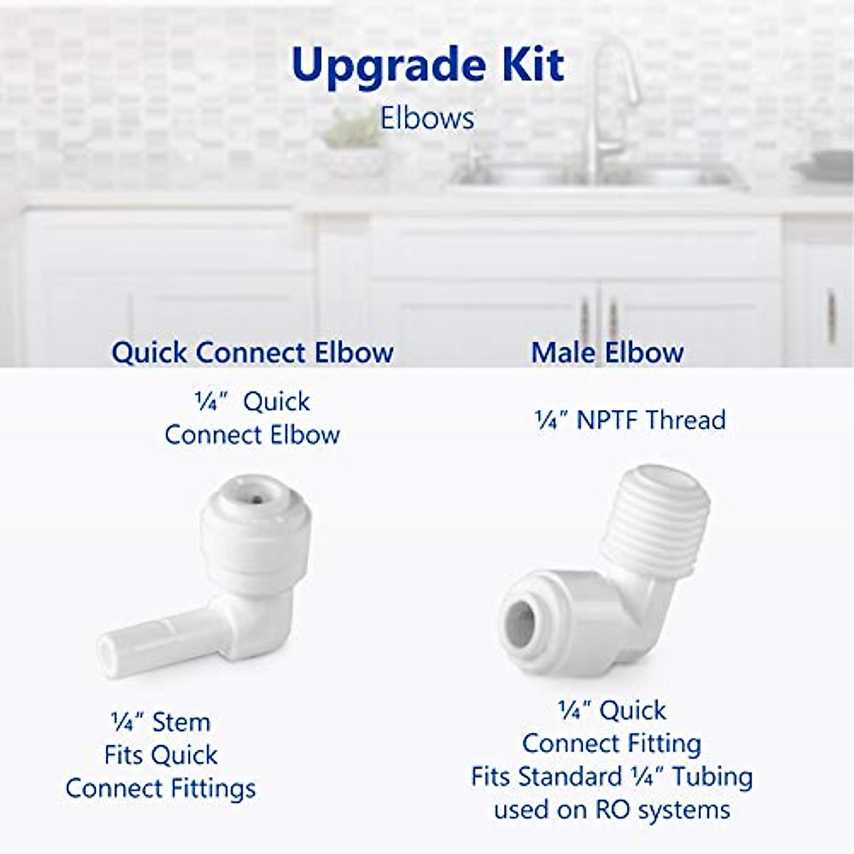 Filter Upgrade Kit for Reverse Osmosis and Under Sink Water Filtration System – Add a New Filtration Stage to Your System – Includes Adapters for ¼” Threaded and Quick Connect Filters – Express Water