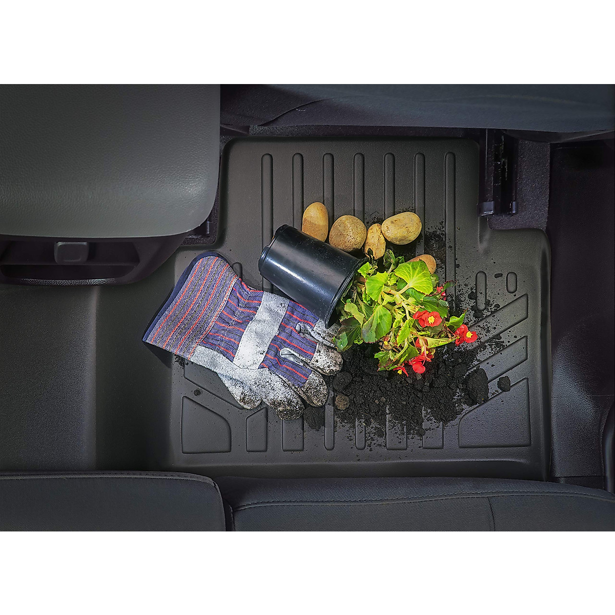 SMARTLINER All Weather Custom Fit Cargo Trunk Liner Floor Mat Black Compatible with 2018-2022 Chevrolet Equinox/GMC Terrain