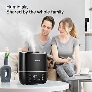 VIVOSUN Air Humidifier 4.5L 2-in-1 Cool & Warm Mist Humidifier, Indoor Ultrasonic Humidifier with Essential Oil Box & Remote Control for Bedrooms, Offices, Plants, Babies, Dryness, and Skincare