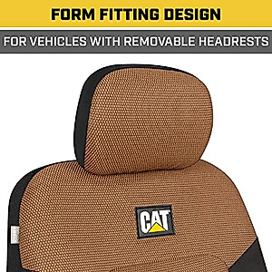 Cat® MeshFlex Automotive Seat Covers for Cars Trucks and SUVs (Set of 2) – Beige Car Seat Covers for Front Seats, Truck Seat Protectors with Comfortable Mesh Back, Auto Interior Covers