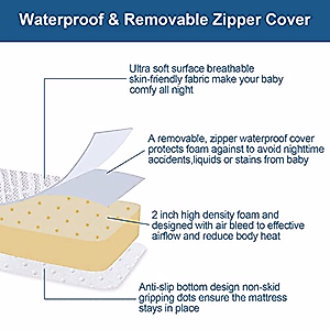 Bamboo Pack N Play Mattress Fitted Sheets & Topper 38" x 26" Foldable Style for Boys Girls