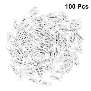 VORCOOL Pin 100PCS Mini Wooden Pegs, Mini Pegs for Holding Photo Paper, Photo Pegs for Craft and DIY Decor Wedding Decor