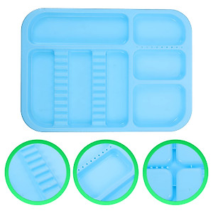 Plastic Dental Trays Instrument Trays Dental Instrument Set Plastic Serving Fruit Storage Trays Dentist Tools Kit Blue Pink Green