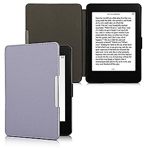 kwmobile Case Compatible with Amazon Kindle Paperwhite - Nylon Protective e-Reader Cover Folio Book Style Case - Lavender