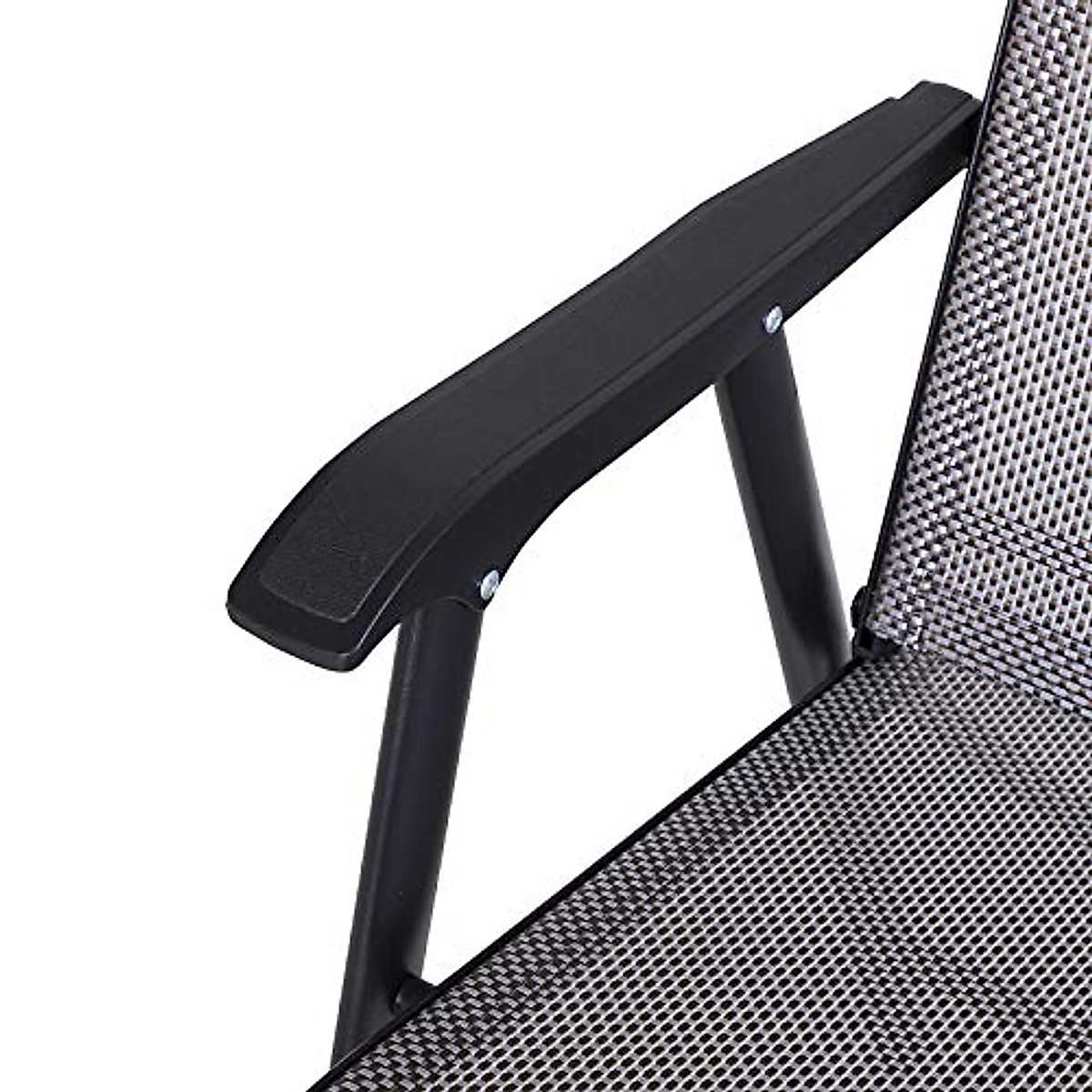Outsunny Folding Outdoor Patio Chairs Set of 4 Stackable Portable for Deck, Garden, Camping and Travel