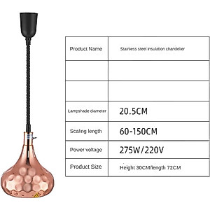 for Heating Food Lamp, Retractable Lamp for Heating Food, Pendant Lamp for Heating Food, Commercial Heating Lamp (D)