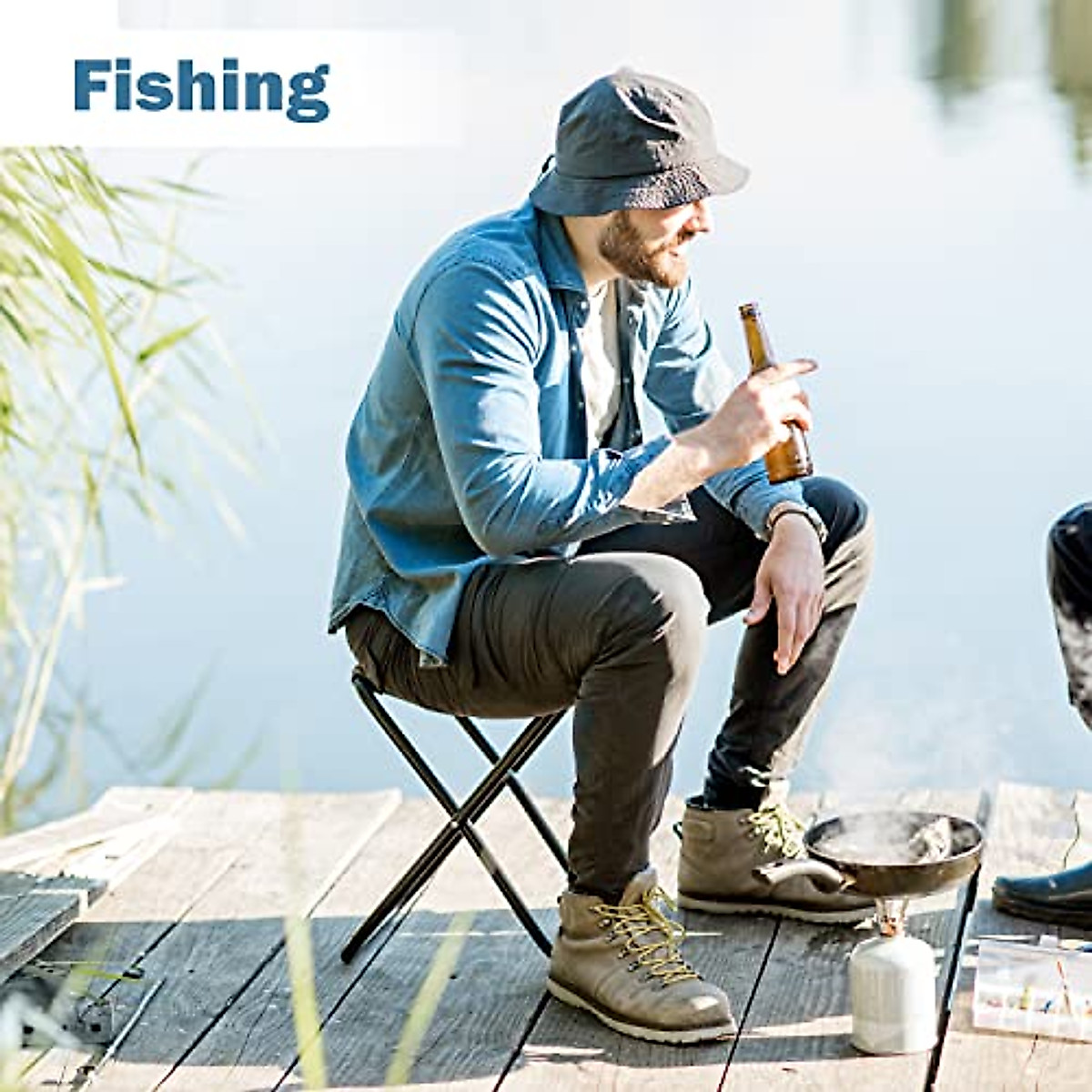 YSSOA Folding Camping Stool, Portable Collapsible Camp Stool, Folding Foot Rest for Lightweight Compact Chair, Foldable Footstool Ottoman for Outdoor Hiking Backpacking Fishing Picnic Barbecue BBQ