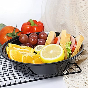 HYMEEE 48oz round food salad bowls with lids reusable takeout large meal prep containers BPA free to go freeze bento lunch boxes microwave dishwasher safe 10Pack