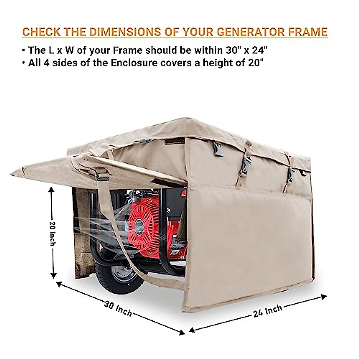 Rain Shelter Enclosure for Portable Generator Tent Running Cover to Run in Rain Storm Snow Sun Heavy Duty Generator Shed for 3500w-12000w Generators