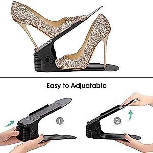 ZXY-NAN 10Pcs Shoe Slots Organizer Adjustable Shoe Stacker Double Deck Shoe Rack Holder Compatible with Closet Organization Home Yoga Studio Home Organization