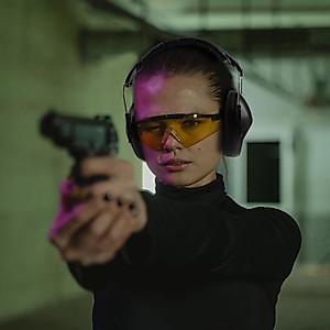 HEARMOR Shooting Ear Protection Earmuffs with Low Profile NRR 23 dB Noise Reduction Headphones for Gun Range and Hunting, Black