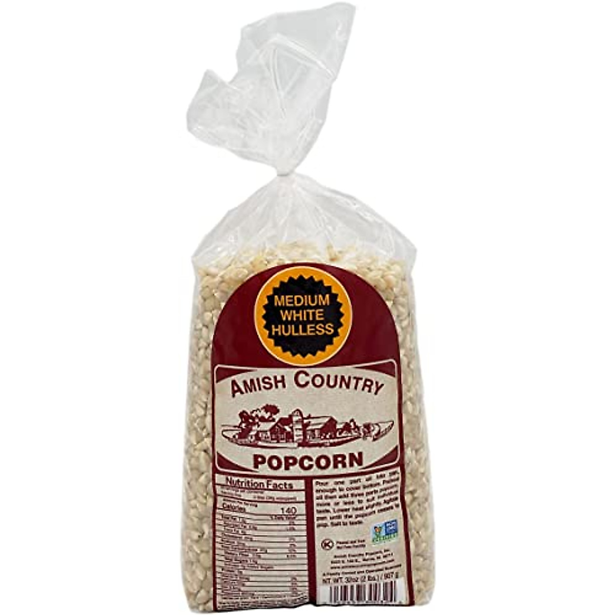 Amish Country Popcorn | 2 Lb Medium White Popcorn | Old Fashioned, Non-GMO and Gluten Free (2lb Bags)