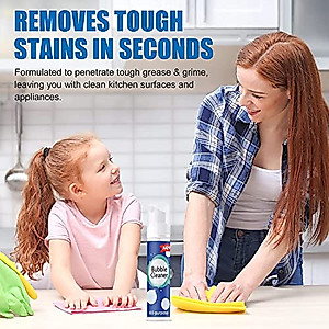 Foam Heavy Oil Stain Cleaner, Super Strong Multi Surface Cleaner, Multi-Purpose Wash Free Cleaning Spray (B) (A)