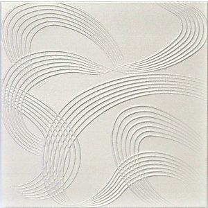 Euro-Deco Ceilings, Inc. Decorative Styrofoam Glue Up Ceiling Tile R59W 20 x 20 Tin Look White