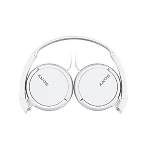 Sony ZX Series Wired On-Ear Headphones with Mic, White MDR-ZX110AP