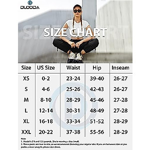DLOODA Quick Dry Cargo Pants Lightweight Tactical Hiking Pants with 6 Pockets for Women, Elastic Waist and Water-Resistant Black