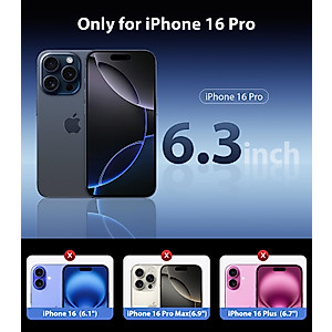 Mkeke for iPhone 16 Pro Case Clear [Not-Yellowing] [Military-Grade Drop Protection] Shockproof Protective Clear iPhone 16 Pro Case Phone Bumper for Apple 6.3 inch 2024