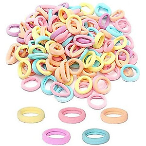200Pcs Baby Hair Ties, Soft Cotton Toddler Hair Ties for Girls and Kids, 1 Inch Multicolor Seamless Hair Bands for Kids Girls Gifts
