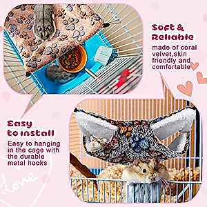 Photect 5 Pcs Double Layer Ferret Hammock Small Animal Hanging Hammock Bunk Bed Ferret Toys Rat Cage Accessories Soft Plush Rat Hammock for Ferret Rat Sugar Glider Pig Guinea Parrot Hideout Play Sleep