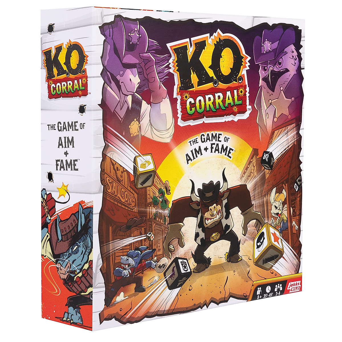 K.O. Corral Board Game | Jakks Wild Games | Strategy Board-Game | Family Dice and Card Game for Adults and Kids | 2 to 4 Players | Average playtime 35-45 minutes | Ages 8+