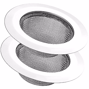 2Pcs Kitchen Sink Strainer, Stainless Steel Mesh Sink Drain Cover, Large Wide Rim 4.5" Diameter Sink Drain Strainer Basket Catcher