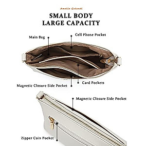 AMELIE GALANTI Small Crossbody Bag purse for Women,leather Shoulder handbag with Adjustable Strap