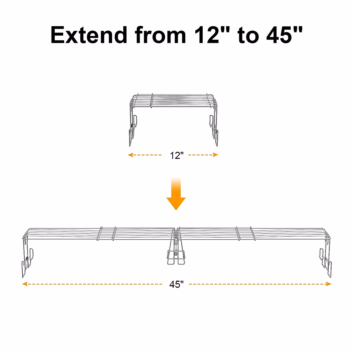 BMMXBI Universal Griddle BBQ Warming Rack for Blackstone Griddle Accessories 17/22/28/36 Inch, Parts for CharBroil 19952085 Blue Rhino Razor Griddle Pit Boss PB336GS, 2"~45" L Grill Rack