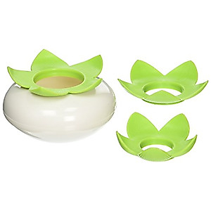 Gracallet Green Lotus Cotton Swab Holder, Small Q-Tips Toothpicks Storage Organizer