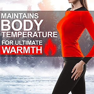 Emprella Thermal Underwear for Women, Ultra Soft Long Johns Womens Set Base Layer Clothes (Black Set, Medium)