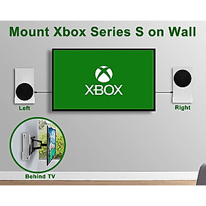 Wall Mount for Xbox Series S (Mount The Console & Accessories on Wall Near or Behind TV Left/Right), Wall Shelf Bracket Kit for XSS System