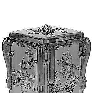 Agatige Cotton Pad Holder, Butterfly Rose Flower Cotton Pad Dispenser with Cover for Home(Translucent Grey)